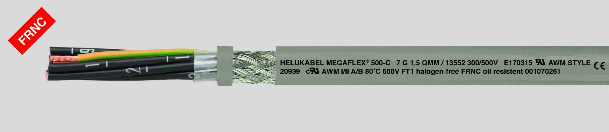 MEGAFLEX 500-C 5 G 1,5 mm² T500 flexibel, geschirmt, UV-beständig ...