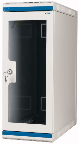 Eaton NTS-450A4/GL/ZS coffret mural 19" avec porte en verre & serrure cylindrique profondeur 450 ...